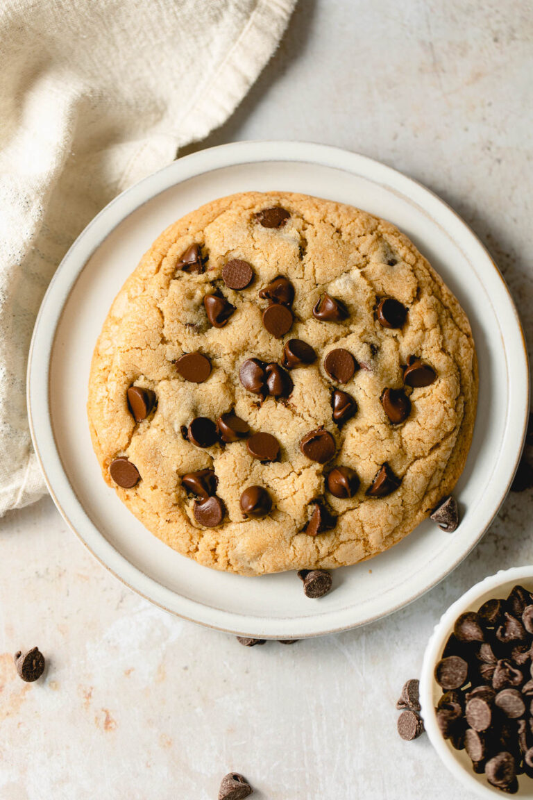 Single Chocolate Chip Cookie (chewy & amazing!) - Elle Makes Dessert