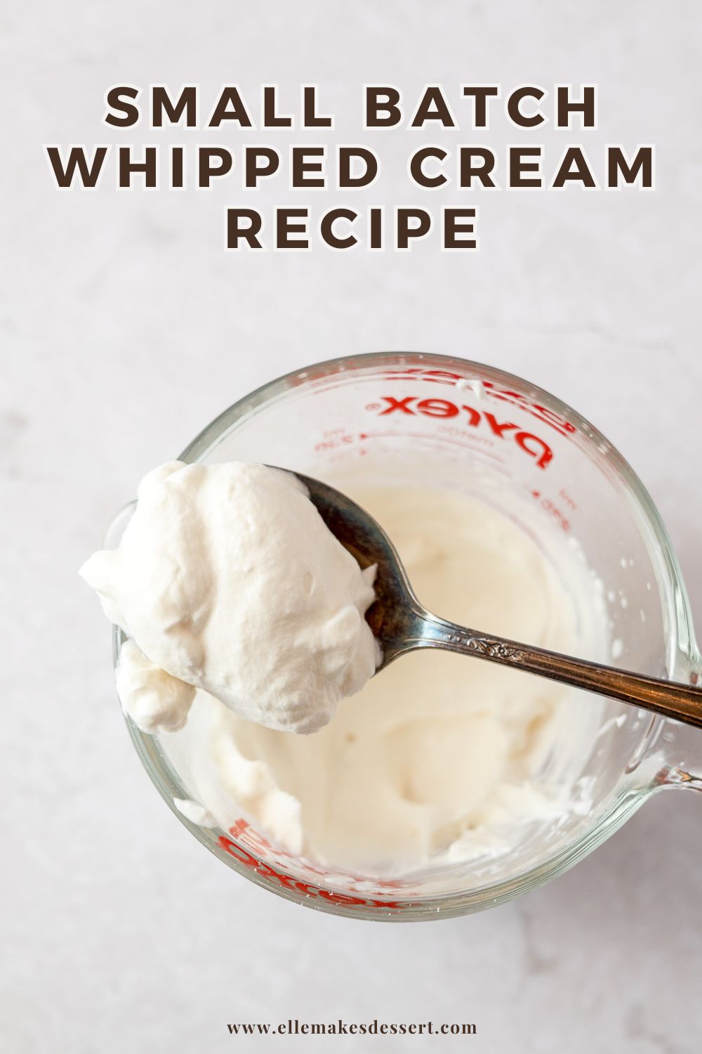 Small Batch Whipped Cream Recipe - Elle Makes Dessert